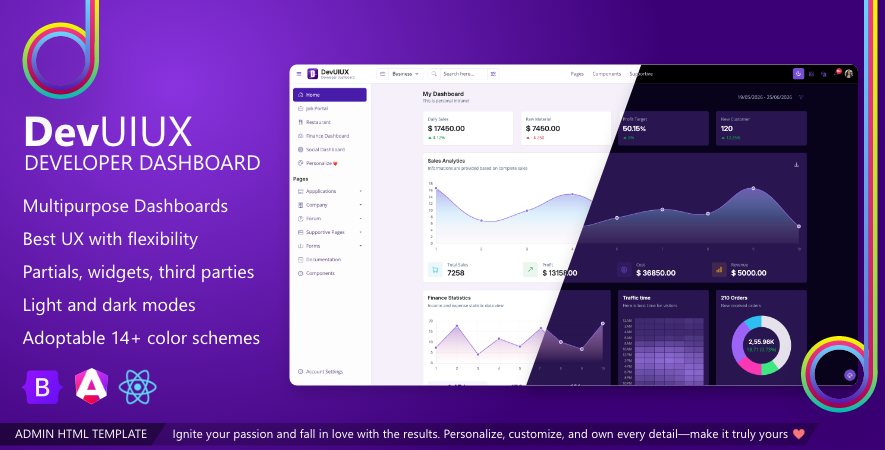 DevUIUX: The Ultimate Multipurpose Bootstrap 5 Dashboard Template with Angular and Reactjs ...