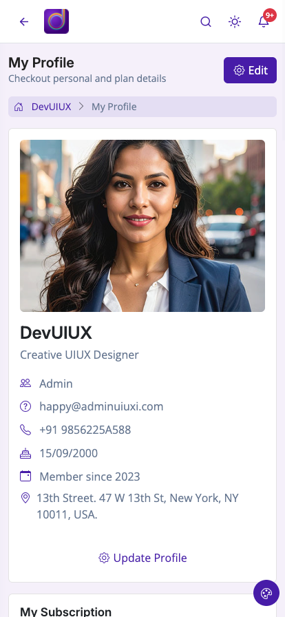 DevUIUX mobile dashboard template for developer with Bootstrap 5 HTML ...