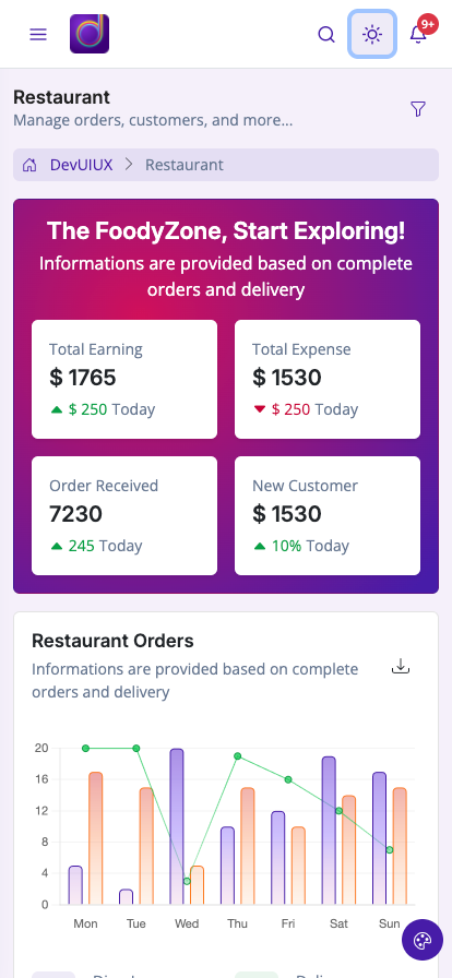 DevUIUX mobile dashboard template for developer with Bootstrap 5 HTML ...